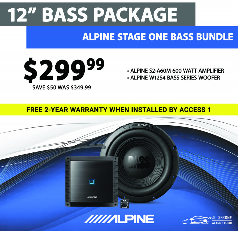 Alpine Single 12" Bass Series Bass Package
